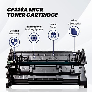 Ampro CF226A MICR Compatible Toner Cartridge Replacement for HP CF226A MICR or HP 26A for HP Laserjet Pro M402 M426 MFP Series. (Prints 3,100 Pages)