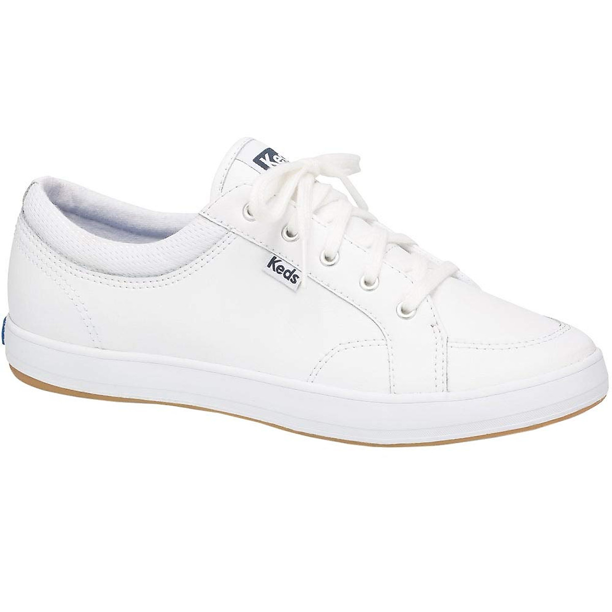Keds Center Lace Up, Sneaker Womens, White Leather, 7.5 Medium