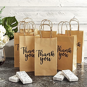 Sparkle and Bash Thank You Party Favor Kraft Bags (9 x 5.3 x 3.15 in, 100 Pack)