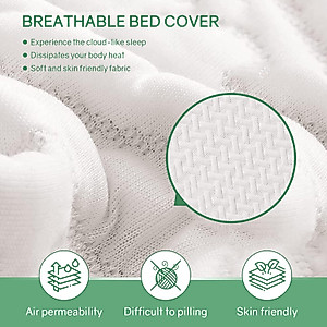 Queen Mattress, Hybrid Mattress Queen for Cooler Sleep Supportive & Pressure Relief, Queen Size Memory Foam Mattress with Breathable & Washable Cover, Double Mattress - CertiPUR-US Certified, White