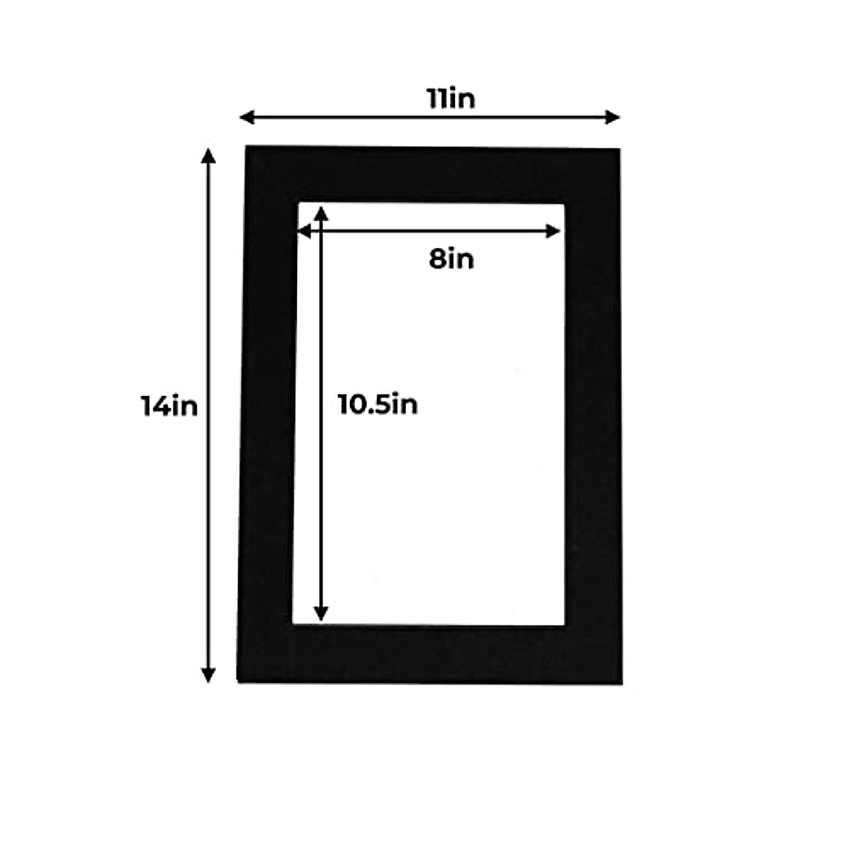 11x14 Mat for 8.5x11 Photo - Precut Black with Black Core Picture Matboard for Frames Measuring 11 x 14 Inches - Bevel Cut Matte to Display Art Measuring 8.5 x 11 Inches - Acid Free ONE MAT
