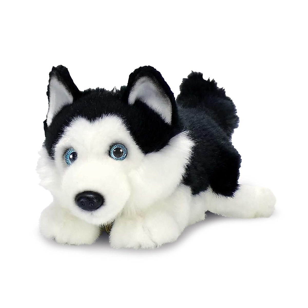 Aurora World Miyoni Black Lying Husky Plush - Super Soft 11" Realistic Stuffed Animal Toy