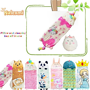Nalexmi Heart Unicorn Kids Sleeping Bag, Animal Bags, Sleepy Sack, Comfy, Cozy, Compact, All Season, Sleeping Bag with Pillow, Soft Pillow, Nap Mat, Warm Cotton, Size 63''*24'' Heart Rainbow Unicorn