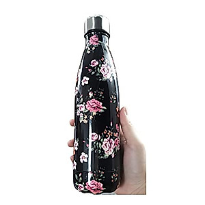 HOT-Chill Sports Water Bottle 16 oz Leak-Proof No Sweating BPA Free Reusable Vacuum Insulated Stainless Steel Water Bottles Double walled Coffee Thermos for women and Men Workout buddy.