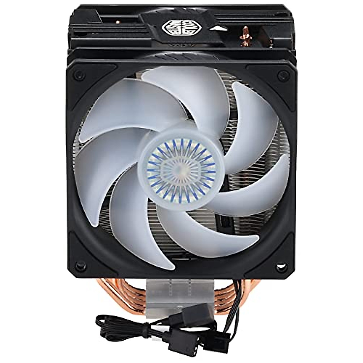 Cooler Master Hyper 212 LED Turbo ARGB CPU Air Cooler - Jet Black Aluminium Finish, 4 Continuous Direct Contact Heat Pipes with Fins, Dual SickleFlow 120 ARGB Fans, ARGB LED Controller - ARGB