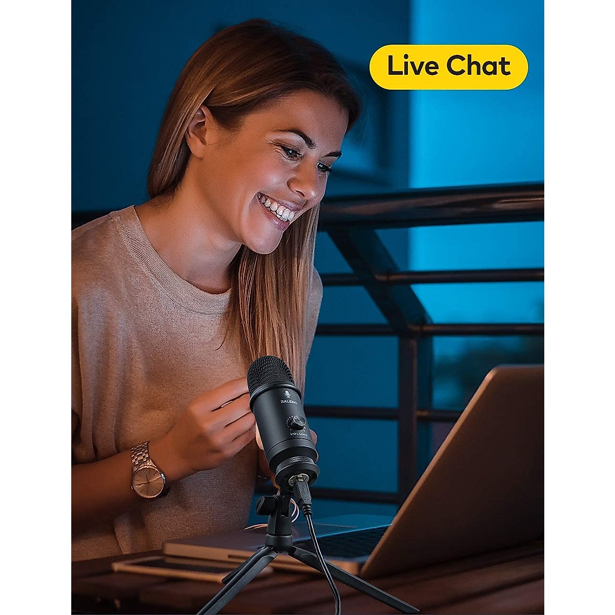 USB Microphone for Computer, Cardioid PC-Microphone, Professional 78 dB Full Metal Microphone, Compatible with Computers, Laptop, Mac, Good Use for Audio Recording, Skype, Gaming, Voice Chat