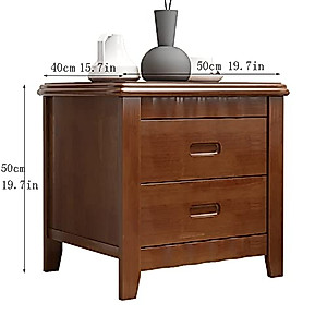 FFNUM Bedside Table Nightstand with 2 Drawers and Wood Legs, Large Storage Space Side Sofa Table for Bedroom, Living Room, Hallway Night Stand