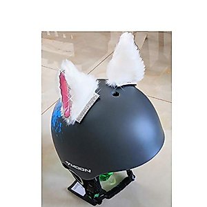HHongJM Helmet Cat Ears Helmet Accessories Decoration for Motorcycle,Helmet Pigtails Cycling, Skating with Black Helmet ponytails(Helmet Not Included)