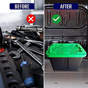 SAFARI USA 5 gallon Heavy Duty Stackable Home Storage Bin (6 Pack) With Secure Lids, 20 Quart Totes (16"x12"X8.5") for Garage Attic Utility Tool Storage Moving Box, School & Office Supplies, Classroom