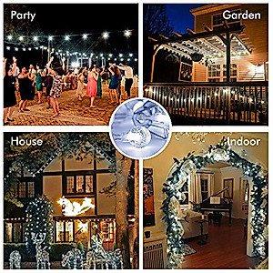 YoTelim  Globe String Lights Battery Operated ，2 Pack 26.2FT 60 LED Cool White Water Proof Crystal Ball Outdoor String Lights with Remote Control for Home, Patio,Party, Christmas, Garden Decor