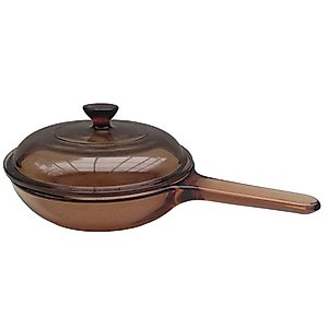 Amber Corning Vision Visionware Small 7 Inch Frying Pan w/ Lid