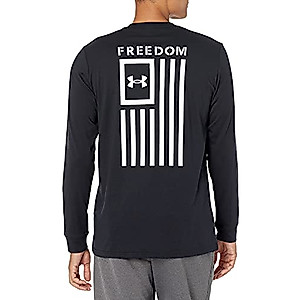 Under Armour Men's New Freedom Flag Long Sleeve T-Shirt , Black (001)/White , Large