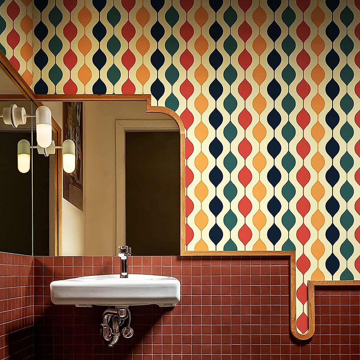 JiffDiff 393.7"x 15.7" Retro Wallpaper Neon Peel and Stick Wallpaper Self-Adhesive Wallpaper Removable Contact Paper Waterproof Wallpaper Coloring Wallpaper Peel and Stick