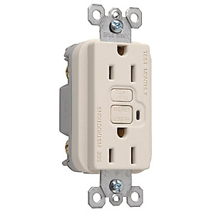 Legrand radiant GFCI Outlet, Light Almond, 15 Amp, 1595LACC10