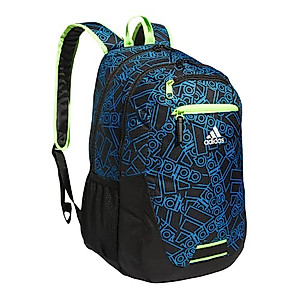 adidas Foundation 6 Backpack, Outline BOS Toss Pulse Blue/Black/Lucid Lemon Yellow, One Size