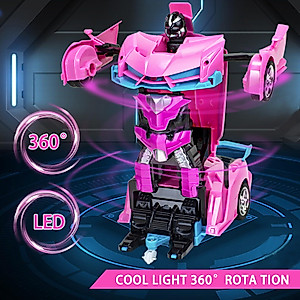 Transform Remote Control Car Toys for 3 4 5 6 7 8+ Year Old Boys Girls - 1:18 Rc Car Transformation Robot with One-Button Deformation & 360° Rotating Drifting, Cool Toys Gifts Transforming Robot Car