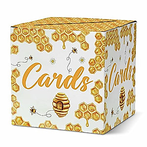 Lesixur 8”Card Box, Bumble Bee Cards Receiving Box, For Birthday, Wedding, Bridal or Baby Shower, Engagement, Retirements, Graduation, Money Box Holder, Party Favor, Decorations, 1 pte (Cabox010