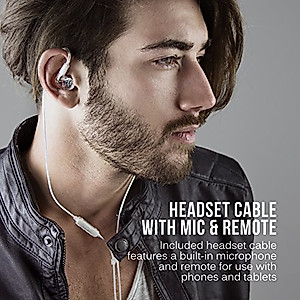 MEE audio M6 PRO In Ear Monitor Headphones for Musicians, 2nd Gen Model With Upgraded Sound, Memory Wire Earhooks & Replaceable Cables, Noise Isolating Professional Earbuds, 2 Cords Included (Clear)