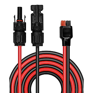 20FT 10AWG Solar Panel Extension Cable Fit for Anderson Adapter and Solar Connector, Solar Panel Charging Cable with Female and Male Weatherproof Connectors Fit for Anderson Generator Power Station