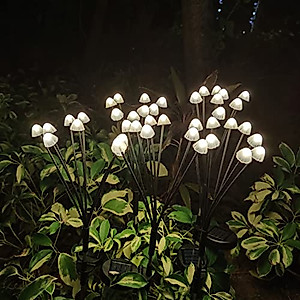 VIVICOMFY Solar Garden Lights - Solar Swaying Light, Sway by Wind, Solar Outdoor Lights,Solar Garden Decorative Lights Yard Patio Pathway Decoration, Warm White (4Pack)