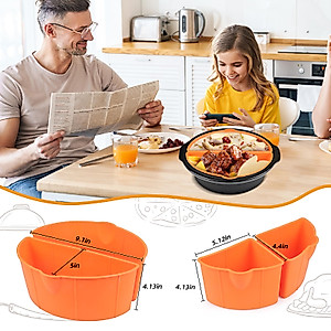 Silicone Crock pot Liner Fit 6-7 Quart Oval Slow Cooker Reusable Leakproof Easy Clean Cooking Bags Divider Dishwasher Safe (Orange)
