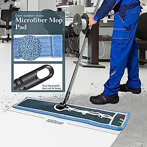 Masthome Detachable Easy Wring Spin Mop and Bucket with Foot Pedal, 6 Microfiber Mop Heads & 42" Large Industrial Mop with 2 Reusable Mop Pads for Floor Cleaning