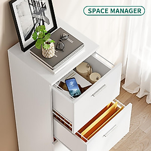 YITAHOME 4 Drawer Lateral Filing Cabinet, Chests of Drawers, Deep Vertical Storage Cabinet Fits Letter, A4, Legal Size for Home Office Organization, White