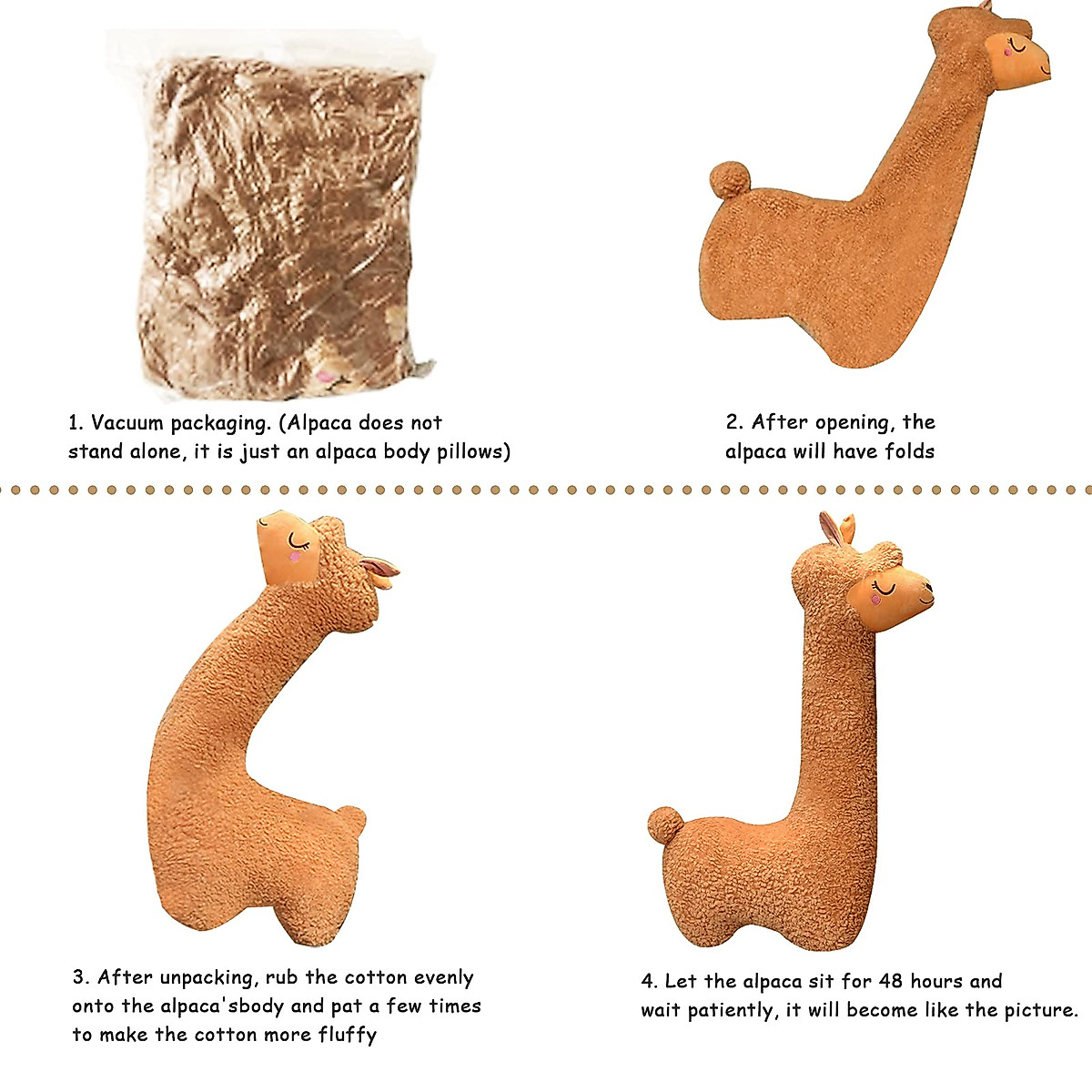 Deaboat 40" Giant Alpaca Plush Pillow Llama Stuffed Animal Toys Llama Long Body Plushie Home Decor for Girls Kids Adults