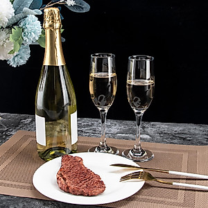 UMEIED Champagne Glasses, Set of 12 Champagne Flutes with Classic Shape, Long stem Sparkling Wine glasses for Wedding, Restaurant, Bar, Wine Toasting, Clear