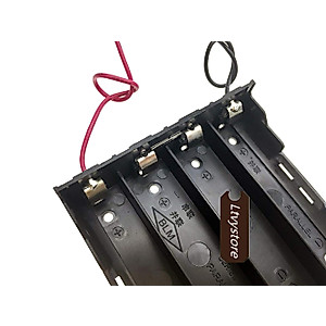 18650 Battery Case Holder, 3 Pcs 4 Slots x 3.7V 14.8Volt DIY Battery Storage Box, in Series Black Plastic Batteries Case for 4 x 18650 Ltvystore