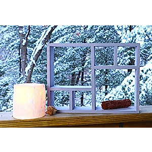 Mini Crystal Display Shelf - Rustic Wall-Mounted Floating Shelf for Farmhouse Décor. Great Nightstand/Apothecary Shelf for Fossils, Reiki Crystals or Countertop Organizer (Violet)