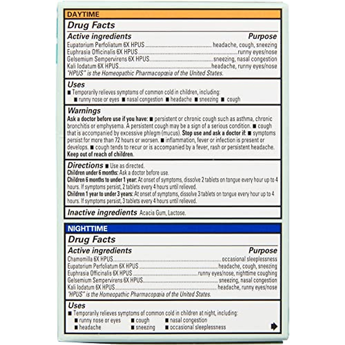 Hyland's Infant and Baby Cold Medicine, Naturals Baby Tiny Cold Tablets, Day & Night Value Pack, Decongestant and Cough Relief, 250 Quick-Dissolving Tablets