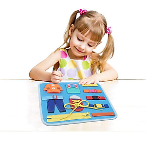 Busy Board for Toddlers Montessori Sensory Toys Travel Activities for Kids Learning Dress& Fine Motor Skills Car Airplane road trip toys For Girls Boys Ages 1 2 3 4 Year Old Preschool Early Education