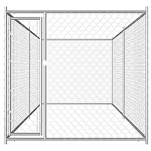 vidaXL Outdoor Dog Kennel Dog Pet House Playpen Animal Dog Supply Enclosure Fencing Panel Metal Weather-resistant Easy to Assemble 150.4"