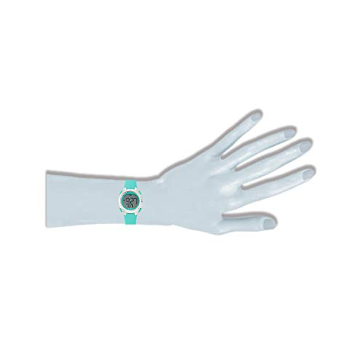 Amazon Essentials Women's Digital Chronograph Resin Strap Watch, Teal