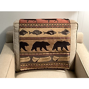 Headrest Cover 'ELK’ for chair cover, protector pad, RV's, sofas, loveseats, office chair, headrest cover recliners, theater chair, log cabin, slipcovers, furniture protectors. 17x26 By: Bittlemen Co.