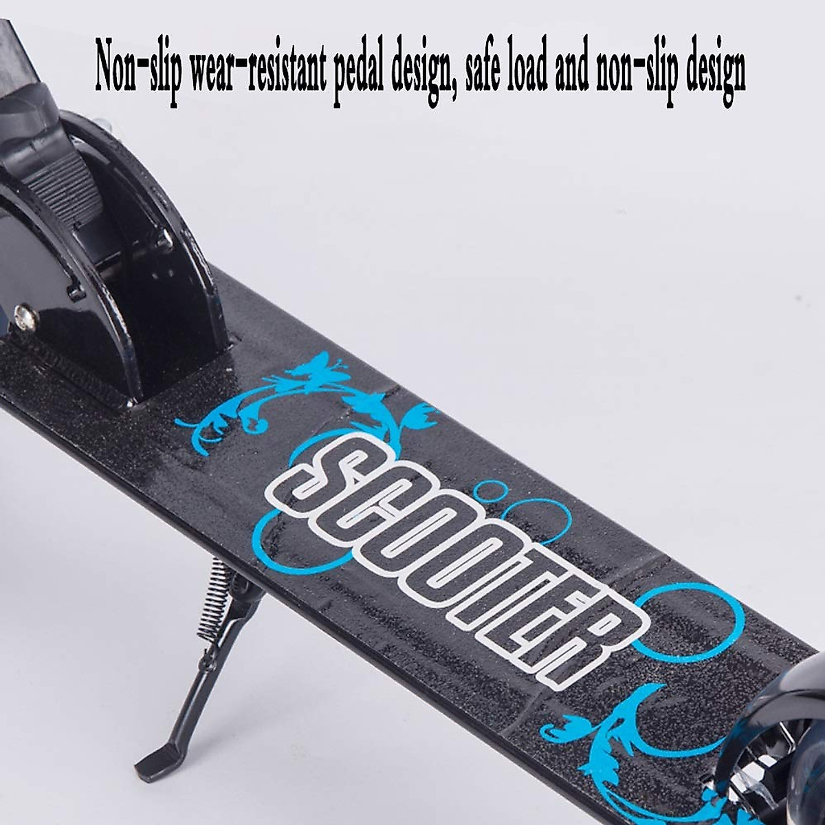 LJHBC Wheel Scooter Adult City Push Scooter Large 210mm Wheel Front and Rear Brake Easy to fold Easy to Carry Bearing 100kg (Color : Black)