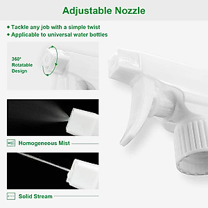 Cindy's Tape Plastic Spray Bottles Black for Cleaning Solutions 16 oz (Pack of 4), Heavy Duty Opaque Refillable Reusable Empty anti-degradation Leak-proof Sprayers for Home Garden Plant Kitchen