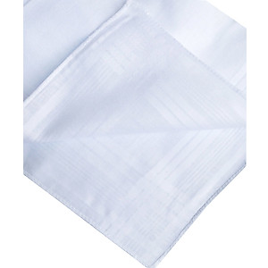 Men's Handkerchiefs 100% Cotton Solid White Hankies Set