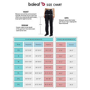 BALEAF Women's Track Pants Athletic Jogging Sweatpants Zipper Pockets Warm-Up Sports Running Pants Black/White Size L