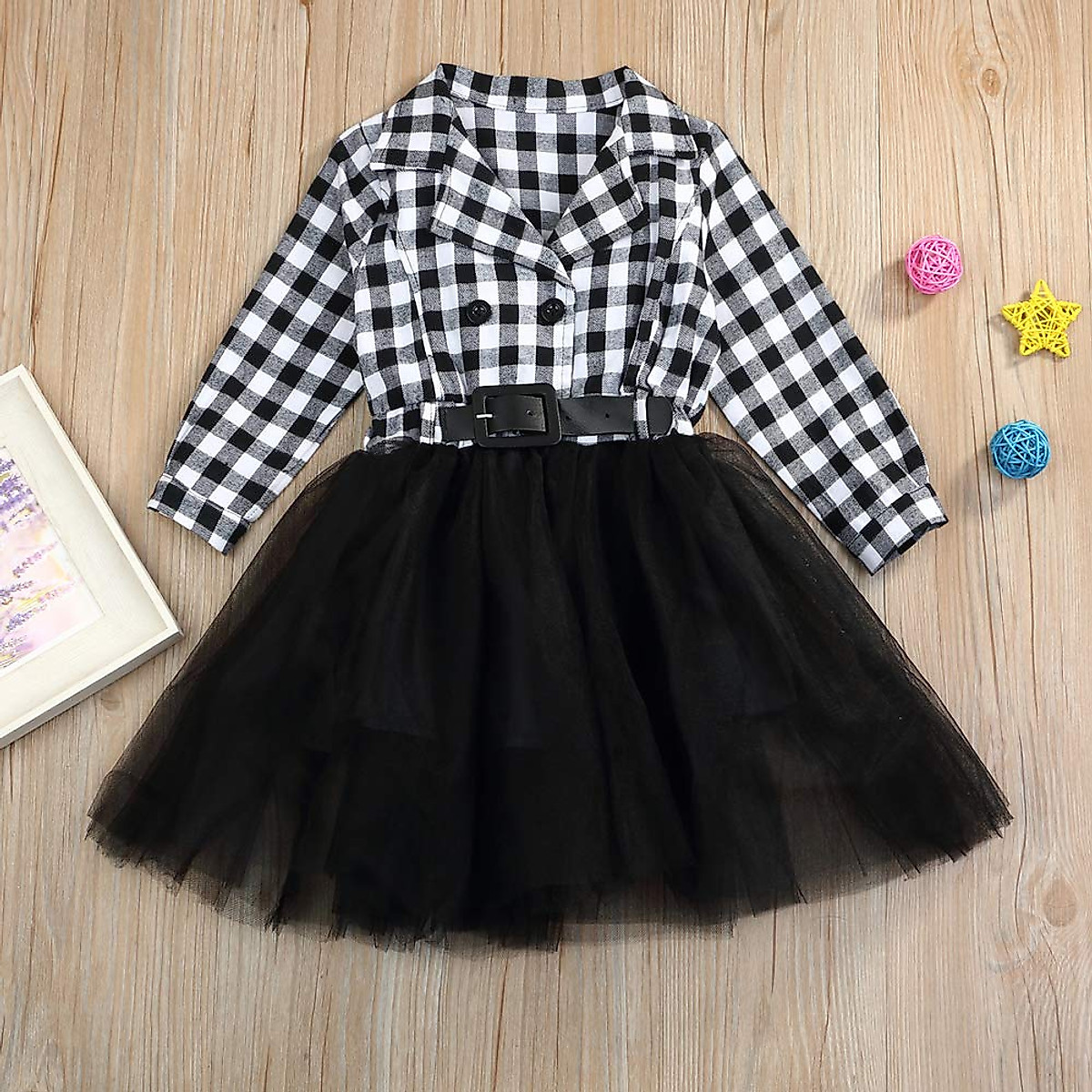 Goodplayer Little Kids Baby Girl Dresses Red Plaid Tutu Skirt Party Princess Formal Outfit Clothes (4-5 Years, White #a)
