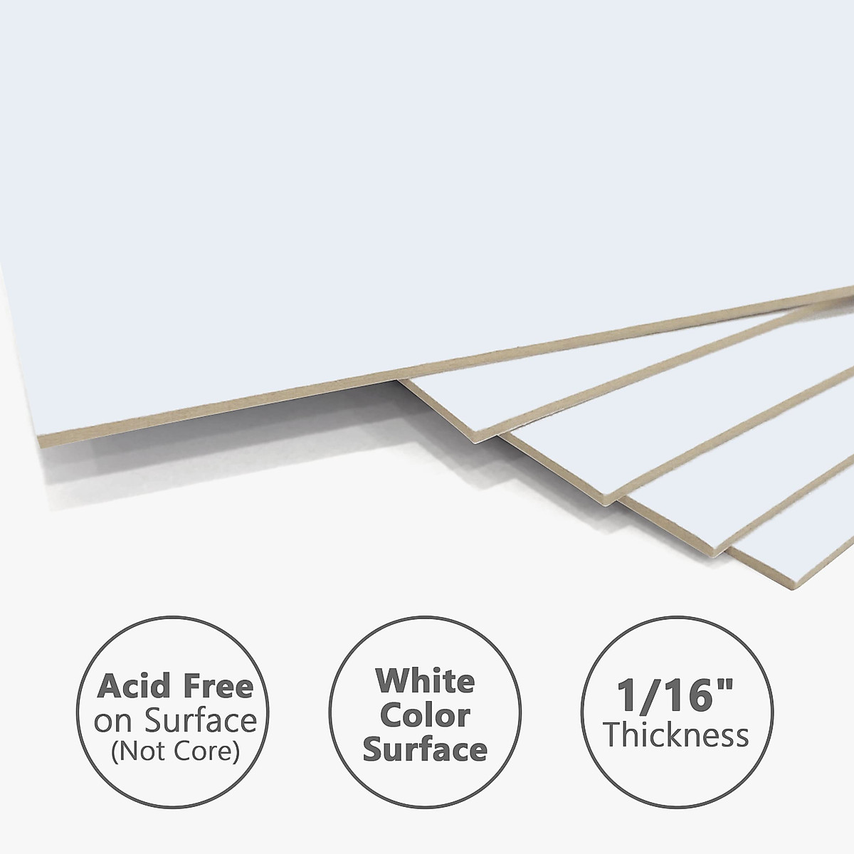 Somime 10 Packs White 5x7 Picture Mat with Backing,Acid Free Photo Prints 5x7 Picture Board