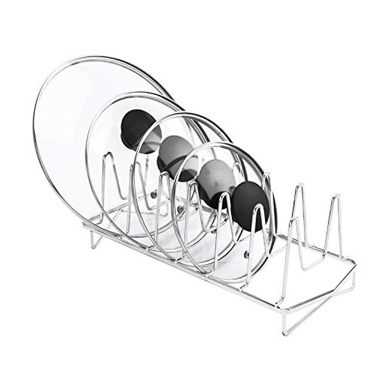 Kitchen Details Chrome Geode Organizer | Free Standing | Pots & Pans | Cutting Boards | Container Lids | Countertop and Cabinet Storage