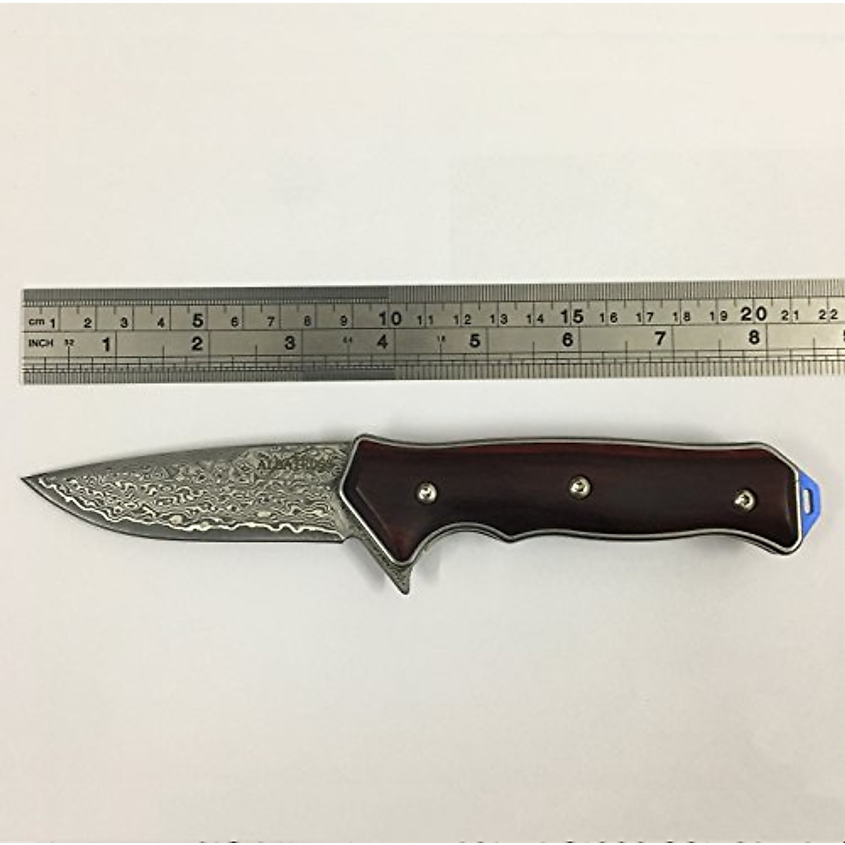 ALBATROSS HGDK001 EDC Classic Damascus Folding Camping Pocket Knives With Liner Lock,Cocobolo Wood Handle,Gifts/Collections