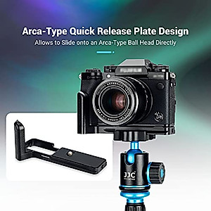 JJC Solid Metal Hand L-Shape Grip Secure Quick Release Plate L Bracket Holder for Fuji Fujifilm X-T5 XT5 XT-5 Mirrorless Digital Camera Replaces MHG-XT5 Metal Hand Grip