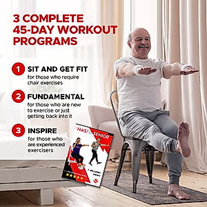 HASfit Exercises for Seniors DVD - 4 Discs - 16 Senior Workouts for Balance, Weight Loss, Flexibility, Cardio, Strength, Yoga Fitness, Seated Chair Exercise For Beginners, Elderly - 3 Programs