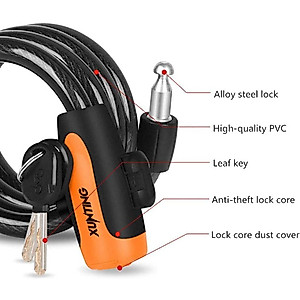 Bicycle Locks Heavy Duty Anti Theft Bike Lock High Security Level Bicycle Lock Bike Chain Lock High Security Bike Lock with Key Ideal for Bike, Electric Bike Other Outdoor Equipments,