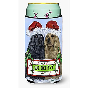 Caroline's Treasures PPP3075TBC Cocker Spaniel Christmas Tall Boy Hugger Can Cooler Sleeve Hugger Machine Washable Drink Sleeve Hugger Collapsible Insulator Beverage Insulated Holder