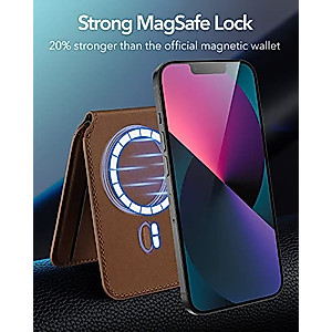 ESR HaloLock Vegan Leather Wallet Stand Classic Kickstand Case with HaloLock Compatible with iPhone 14 Pro Max Case, MagSafe-Compatible Case with Stand, Military-Grade Protection