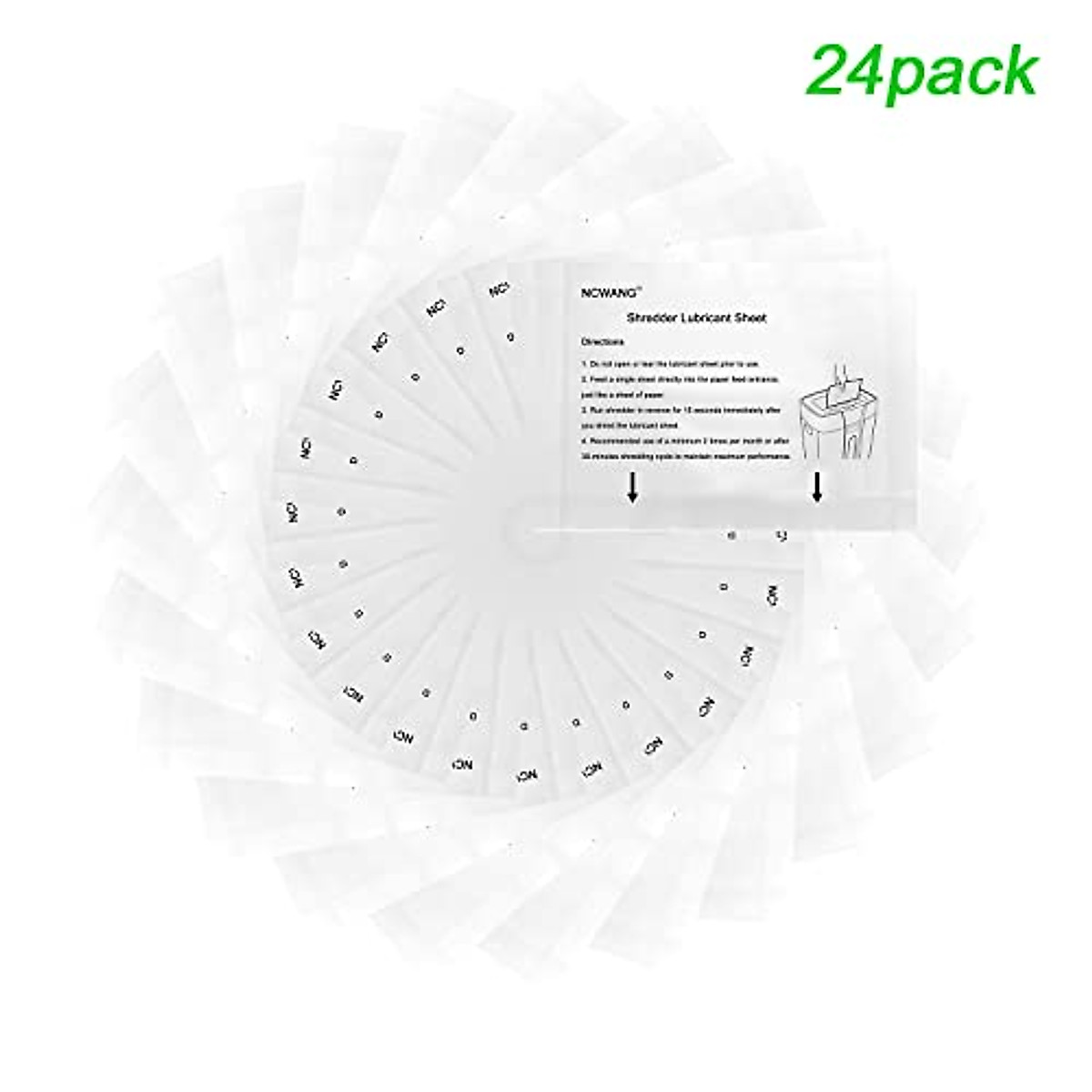 24PCS Paper Shredder Lubricant Sheets Shredder Oil Sheet for Blades